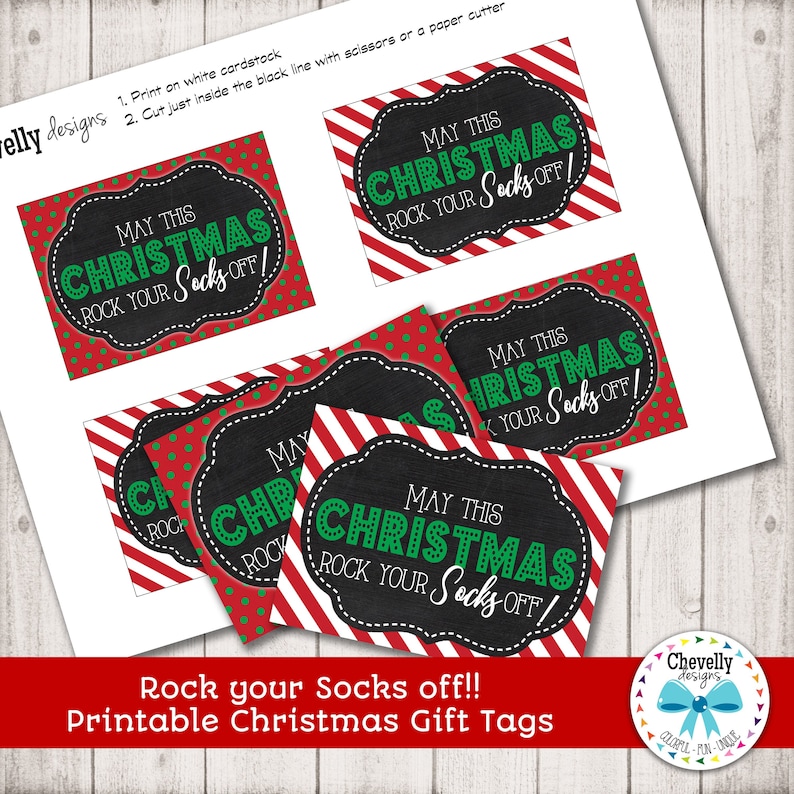 Christmas SOCKS Gift Tag - Printable, Holiday, Teacher, Student, Co ...