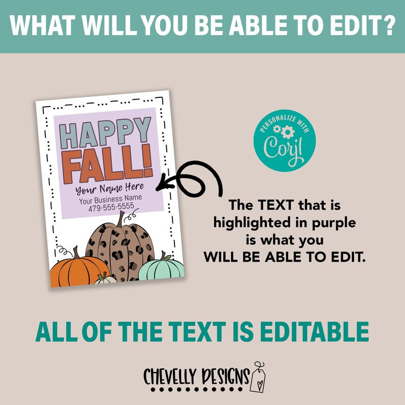 EDITABLE Happy Fall Pumpkin Gift Tags Printable Digital - Etsy