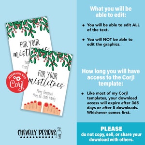 EDITABLE - for Your Mistletoes - Printable Christmas Gift Tag - Digital ...