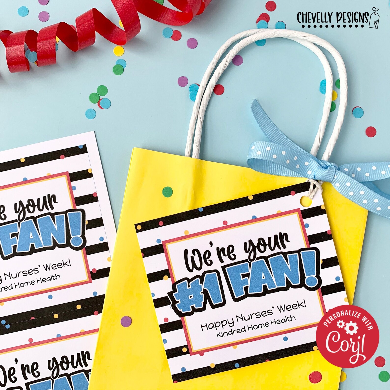 Editable - We're Your #1 Fan Gift Tags - Printable Digital File - HT256 ...