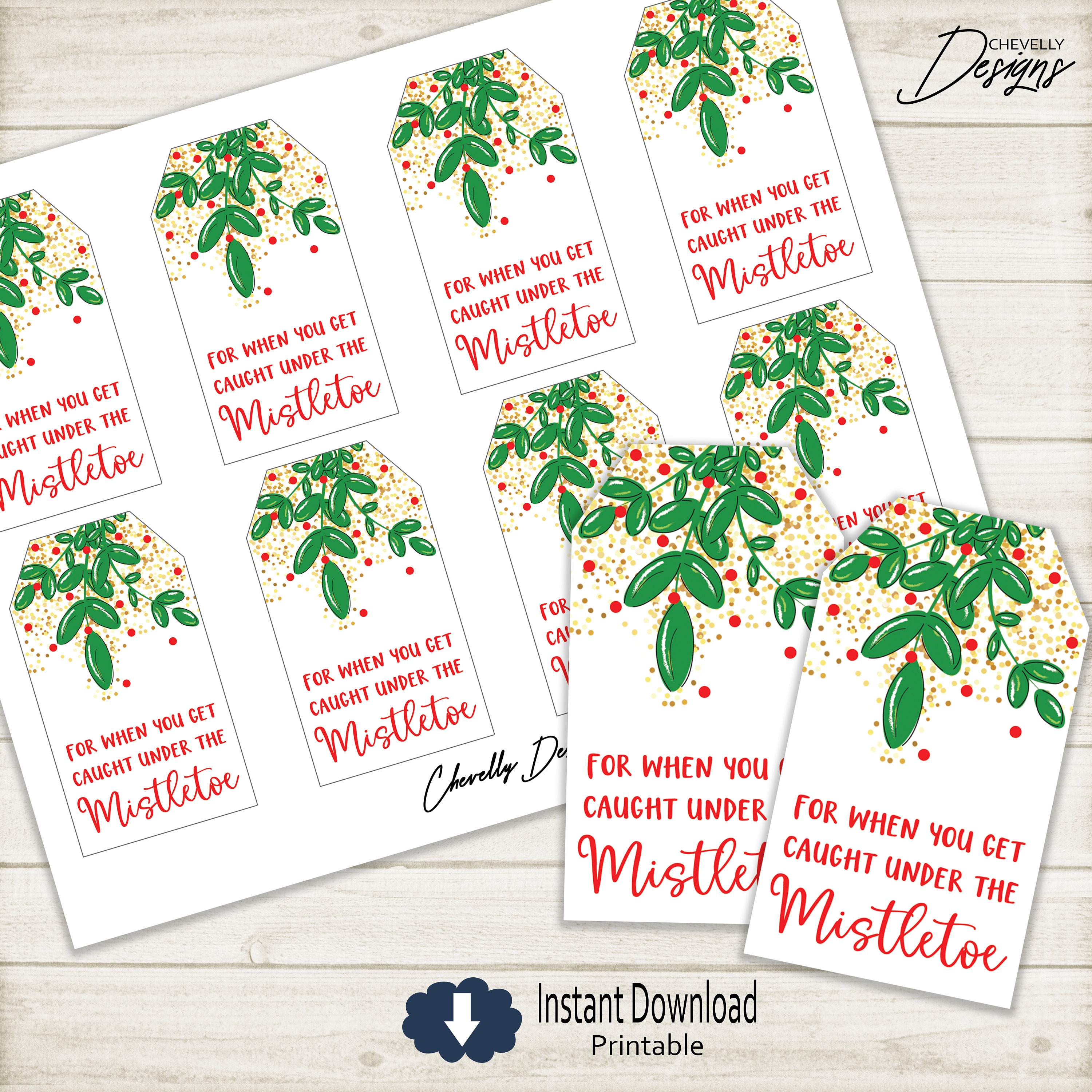 Mistletoes Gift Tag Printable