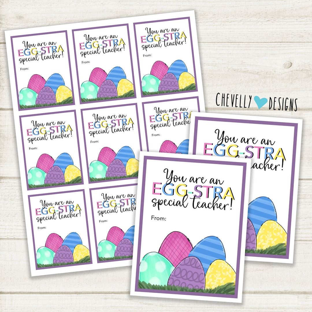 Eggstra Special Teacher Easter Gift Tags Printable - Etsy