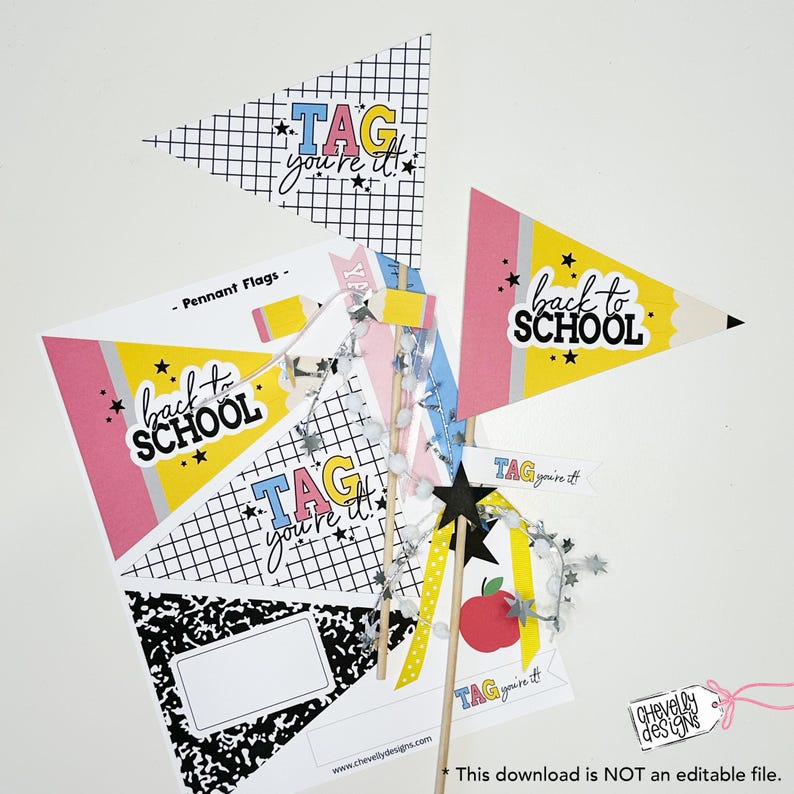 Printable Back to School Gift Bundle | Gift Tags, Pen Holders & Pennant ...
