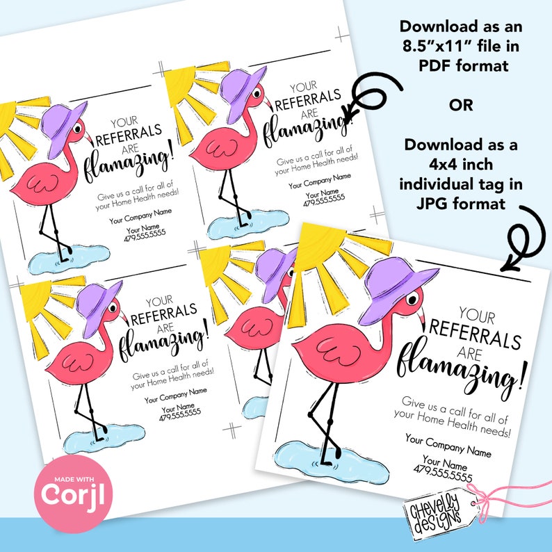 EDITABLE - Your Referrals Are Flamazing - Business Referral Gift Tags ...