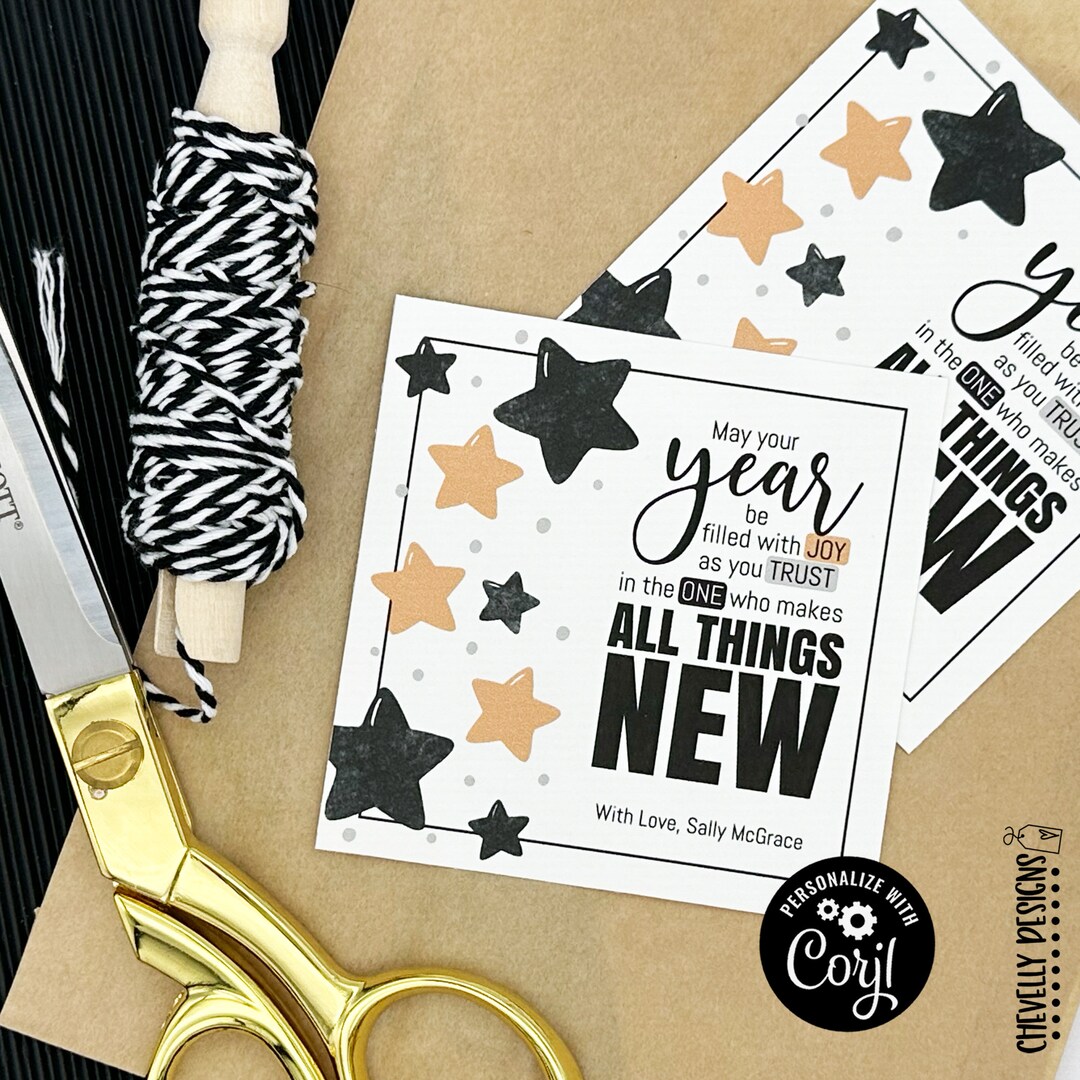 Editable All Things New Religious New Years Gift Tags Printable Digital ...