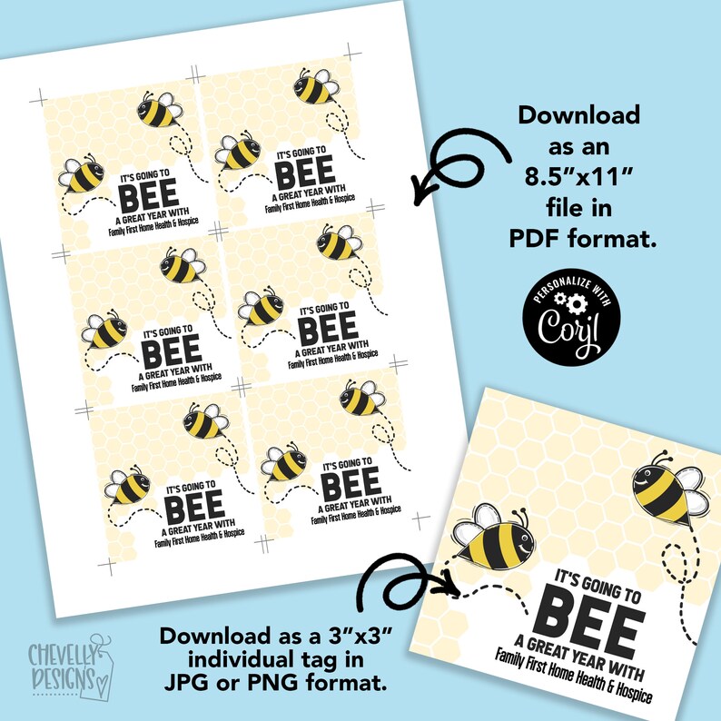 EDITABLE - It's Going to Bee a Great Year - Referral Gift Tags ...