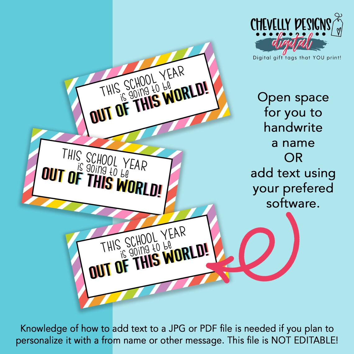 Out of This World Back to School Gift Tags for Cosmic Brownies - Etsy