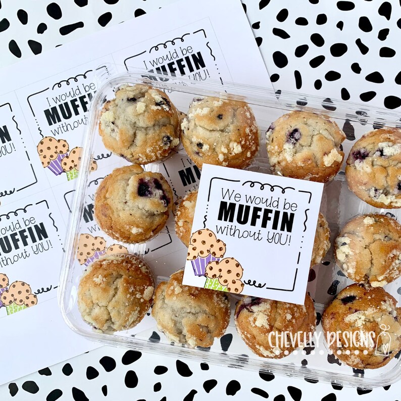 Printable Muffin Without You Gift Tags instant - Etsy