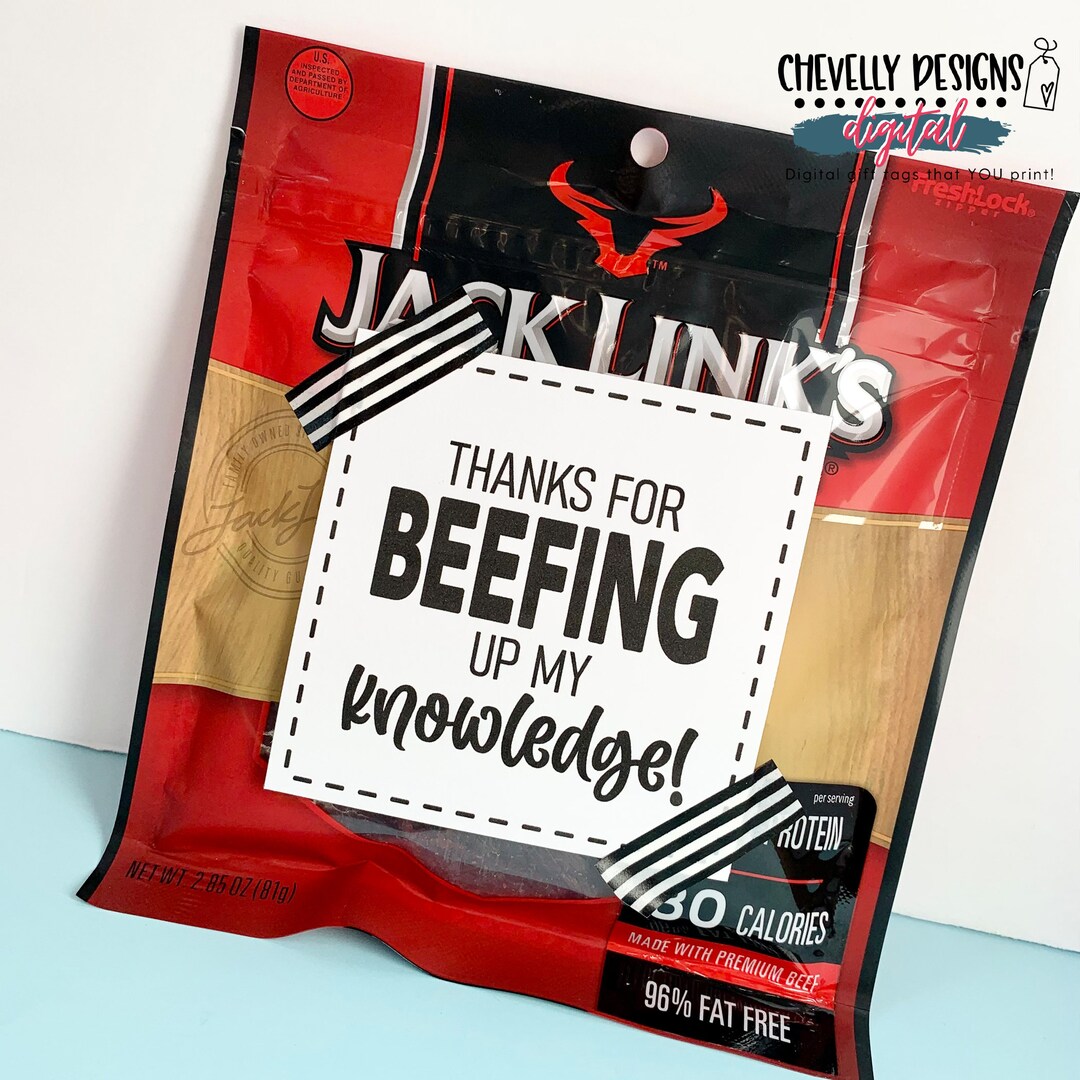 Printable Beef Jerky Teacher Appreciation Gift Tags - Etsy