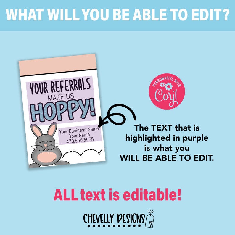 Editable - Hoppy for Your Referrals - Easter Bunny Referral Gift Tags ...
