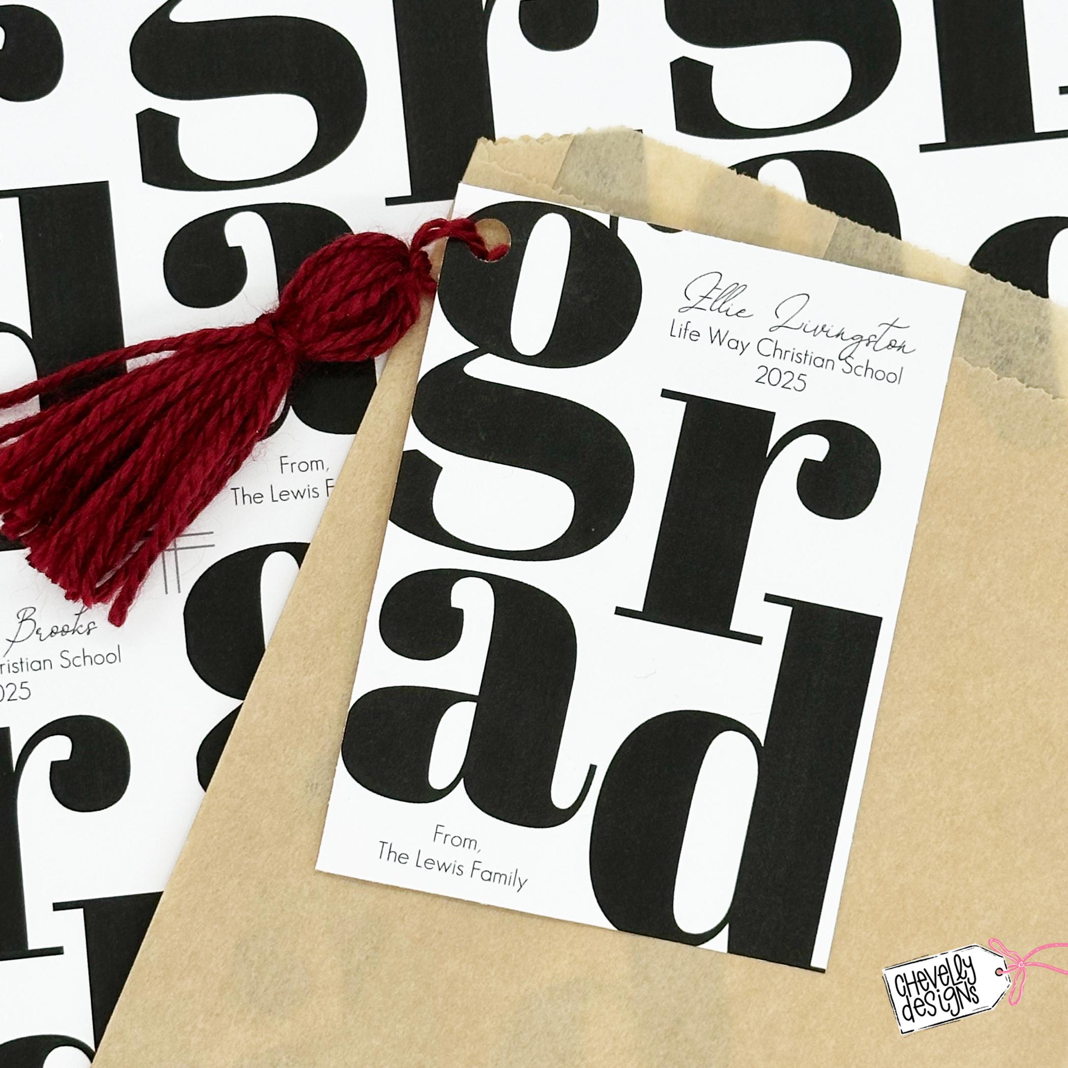 Editable Graduation Gift Tags, Customize the Graduate Name, Year ...