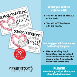 EDITABLE - School Counseling is a Work of Heart - Printable Referral ...