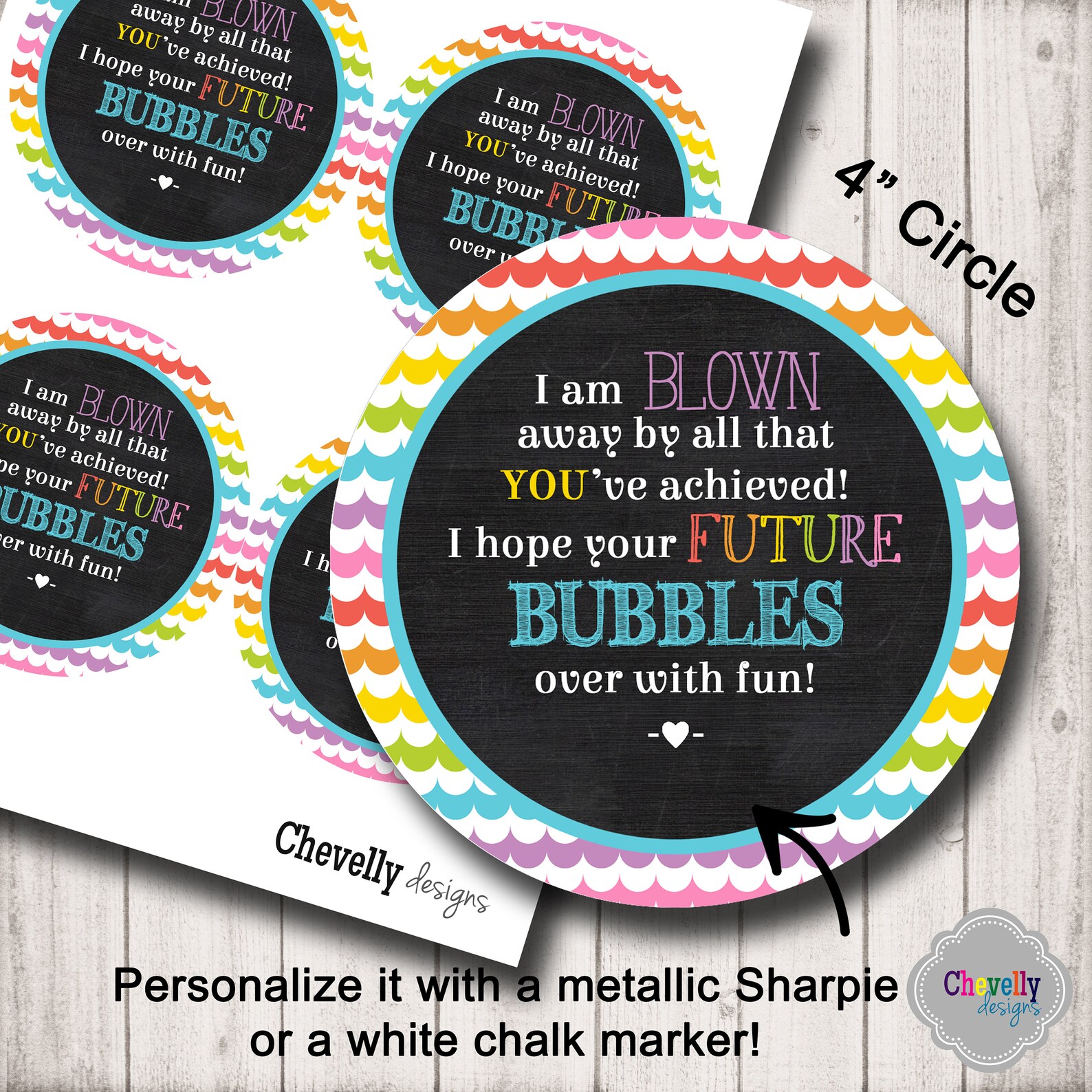 End of School Bubble Gift Tag Printable Ht-eoy002b INSTANT - Etsy