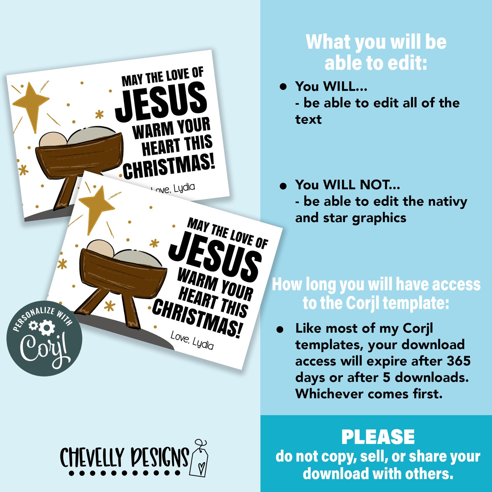 EDITABLE - Love of Jesus Warm Your Heart - Christmas Nativity Gift Tags ...