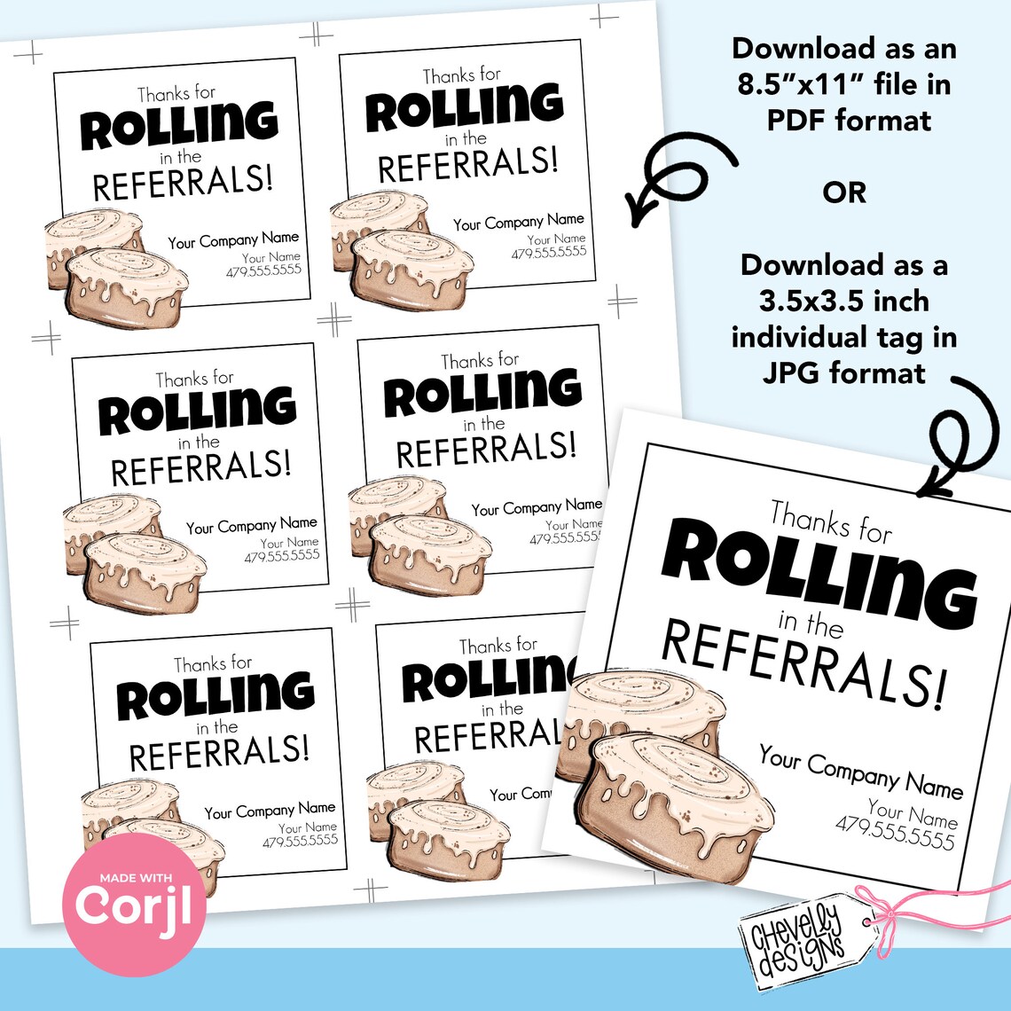 EDITABLE - Thanks for Rolling in the Referrals - Cinnamon Roll ...