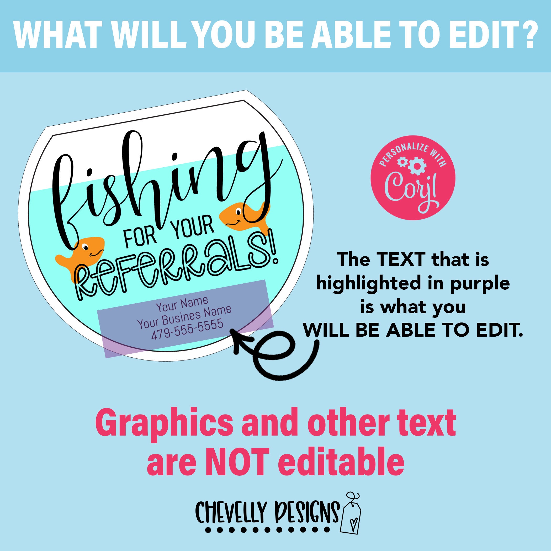 Editable Fishing for Your Referrals Gift Tags Printable - Etsy