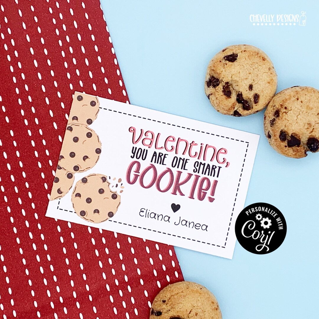 Editable - Smart Cookie Valentine Cards - Printable Digital File - Gift ...