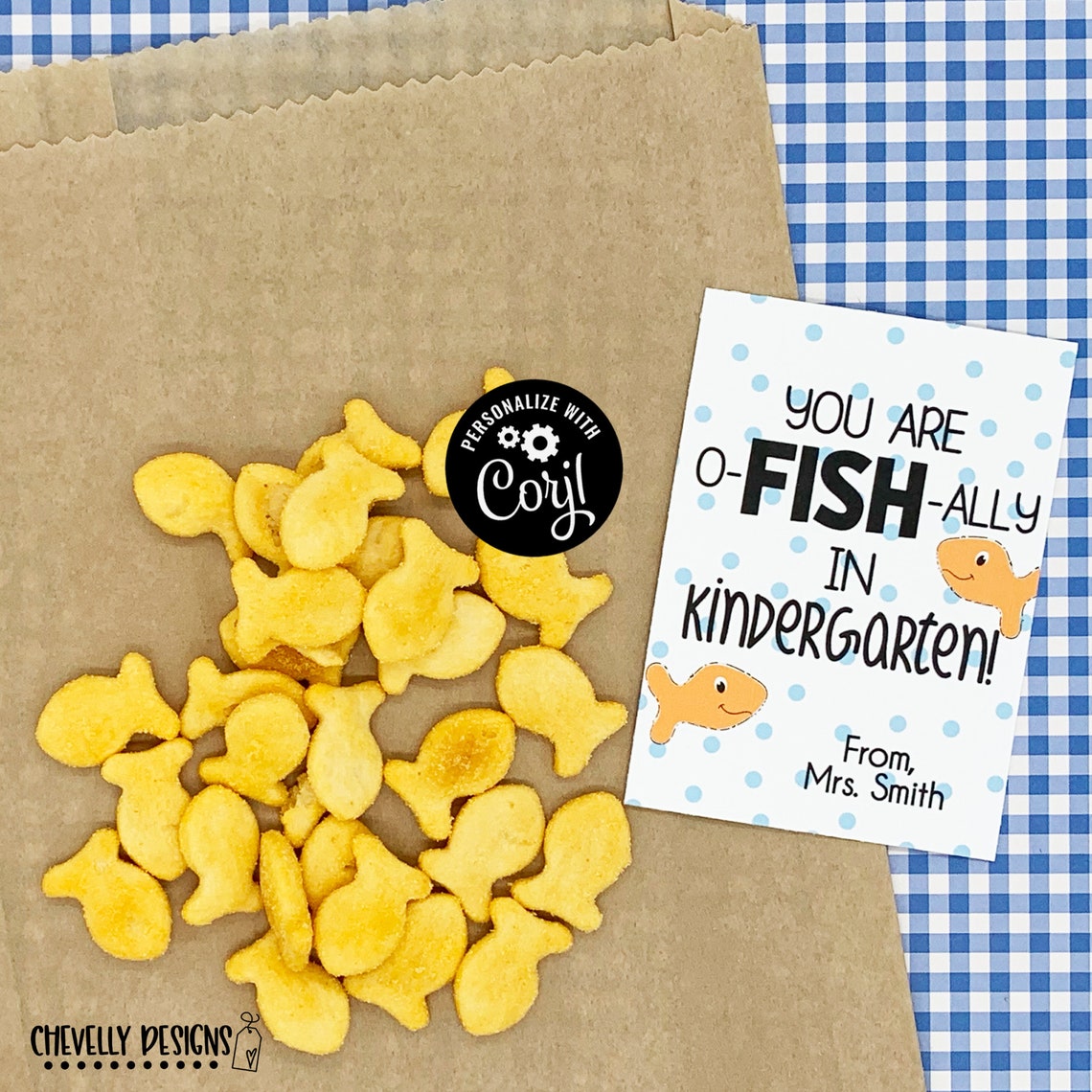 Editable You Are O-fish-ally in Kindergarten Printable - Etsy