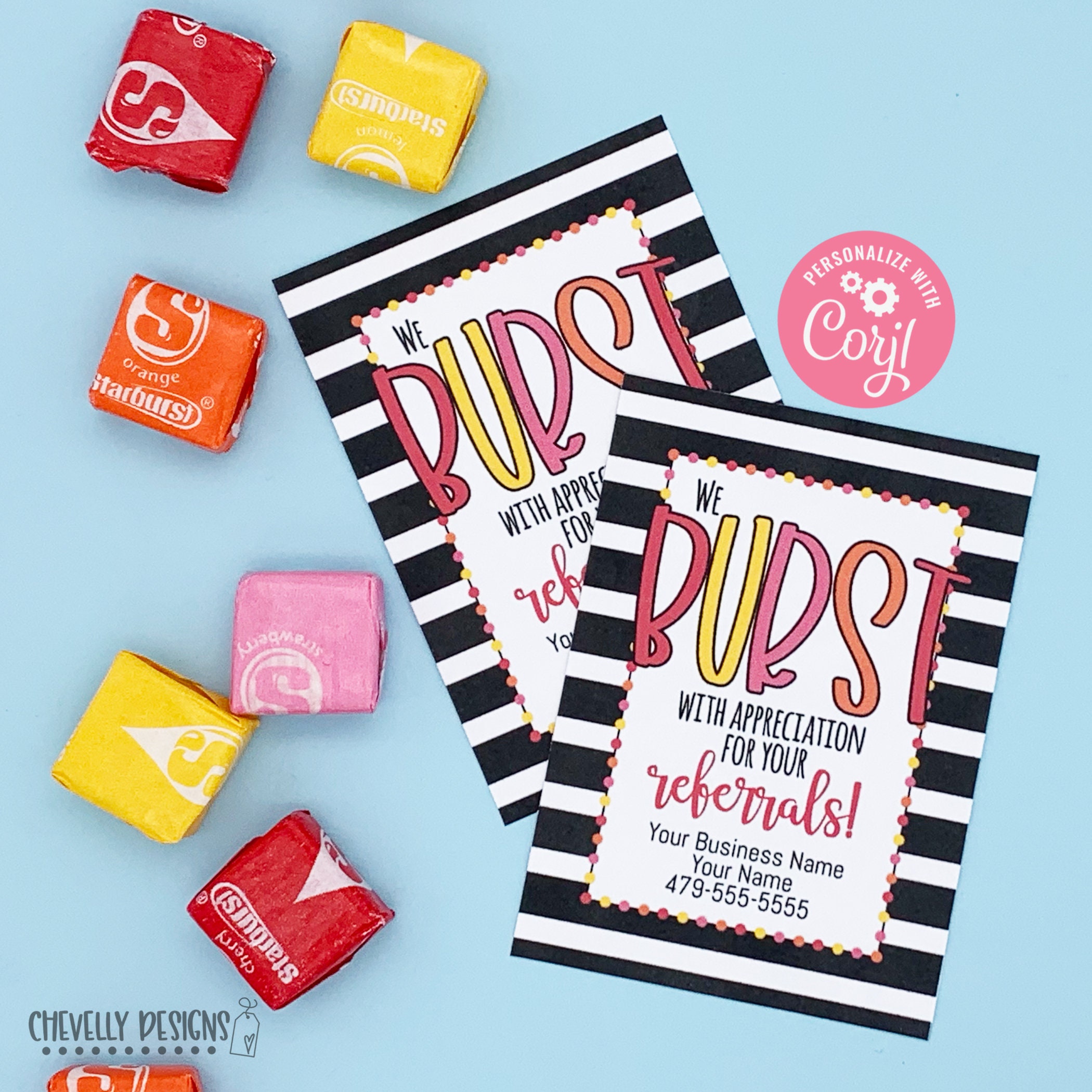 Editable Bursting With Appreciation Starburst Referral - Etsy