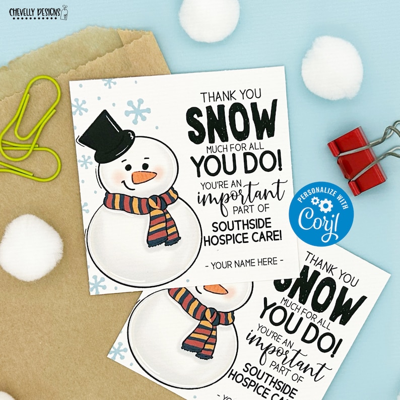 EDITABLE - Thank You Snow Much for All You Do - Business Staff Treat ...