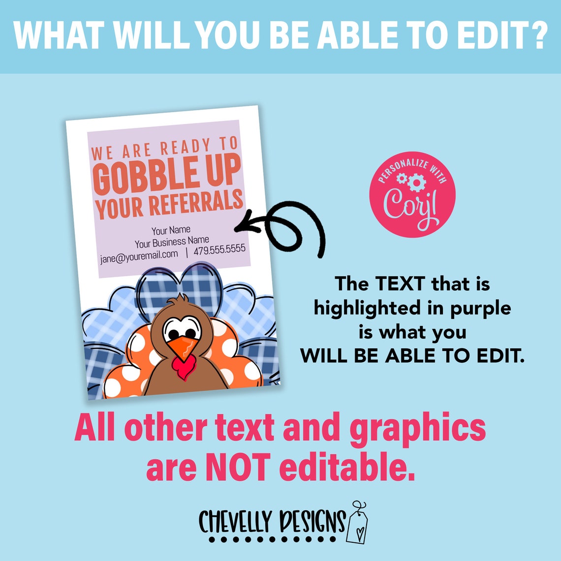 EDITABLE Gobble up Your Referrals Thanksgiving Marketing - Etsy