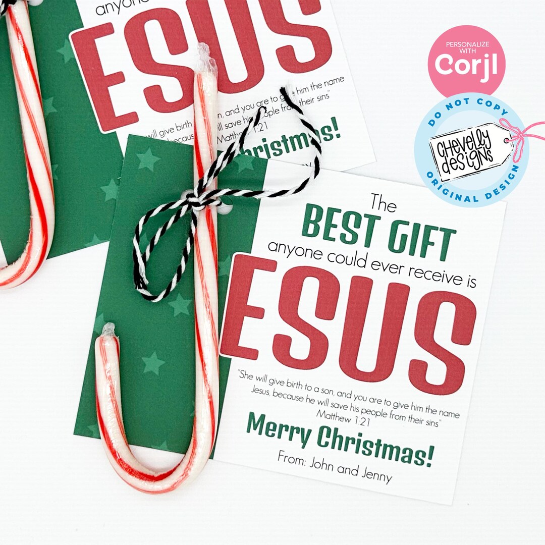 EDITABLE - Best Gift is Jesus - Candy Cane Printable - Christmas Treat ...