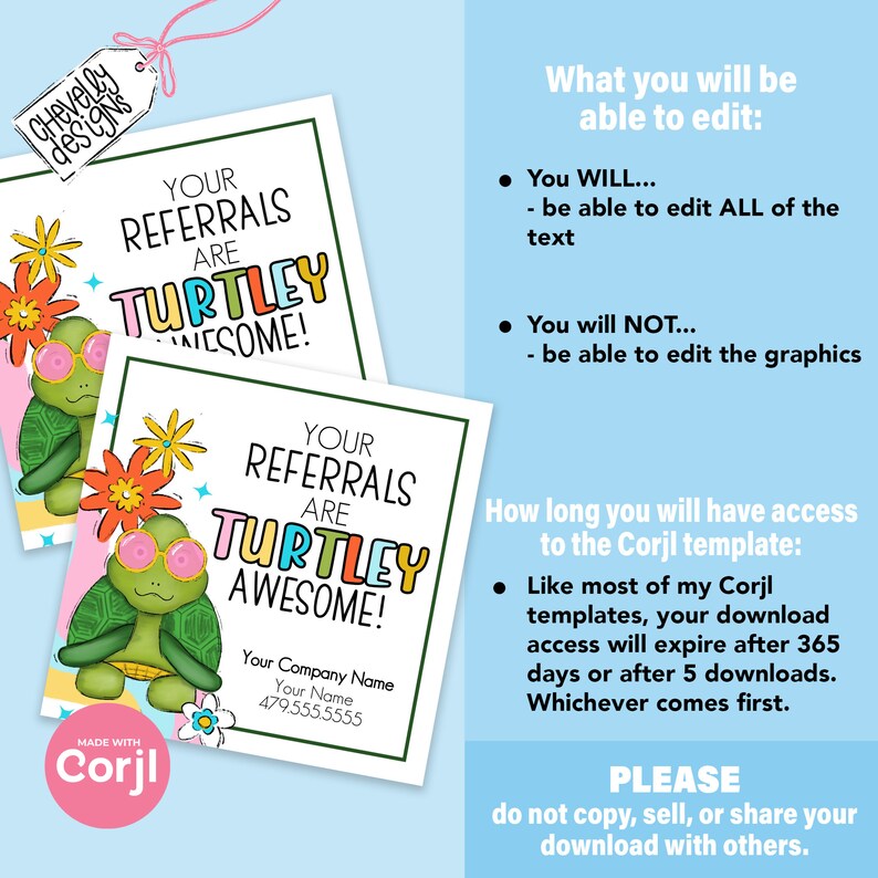 EDITABLE - Your Referrals Are Turtley Awesome - Hippie Turtle ...