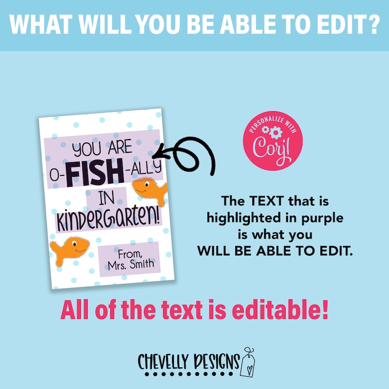 Editable - You Are O-fish-ally in Kindergarten - Ocean, Fish ...