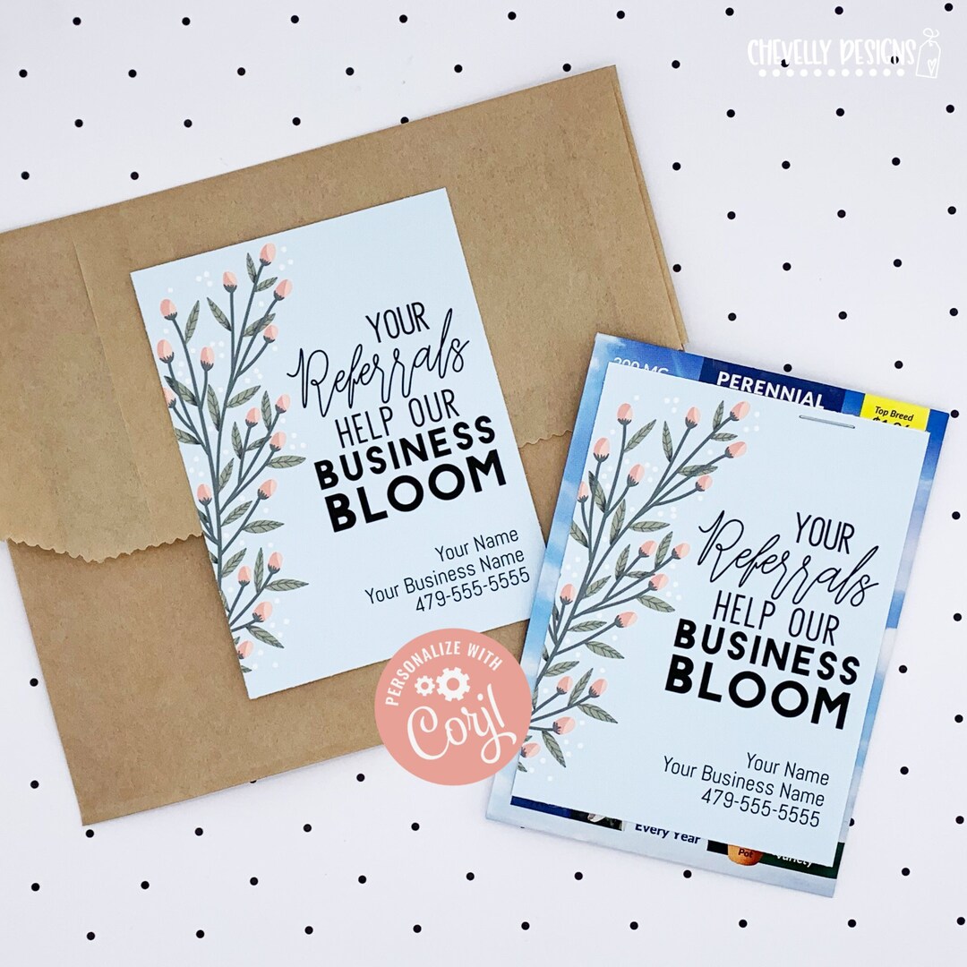 Editable - Your Referrals Help Our Business Bloom - Spring Gift Tags ...