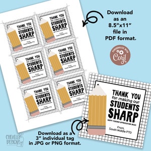 EDITABLE - Thank You for Making Our Students Sharp - Teacher ...