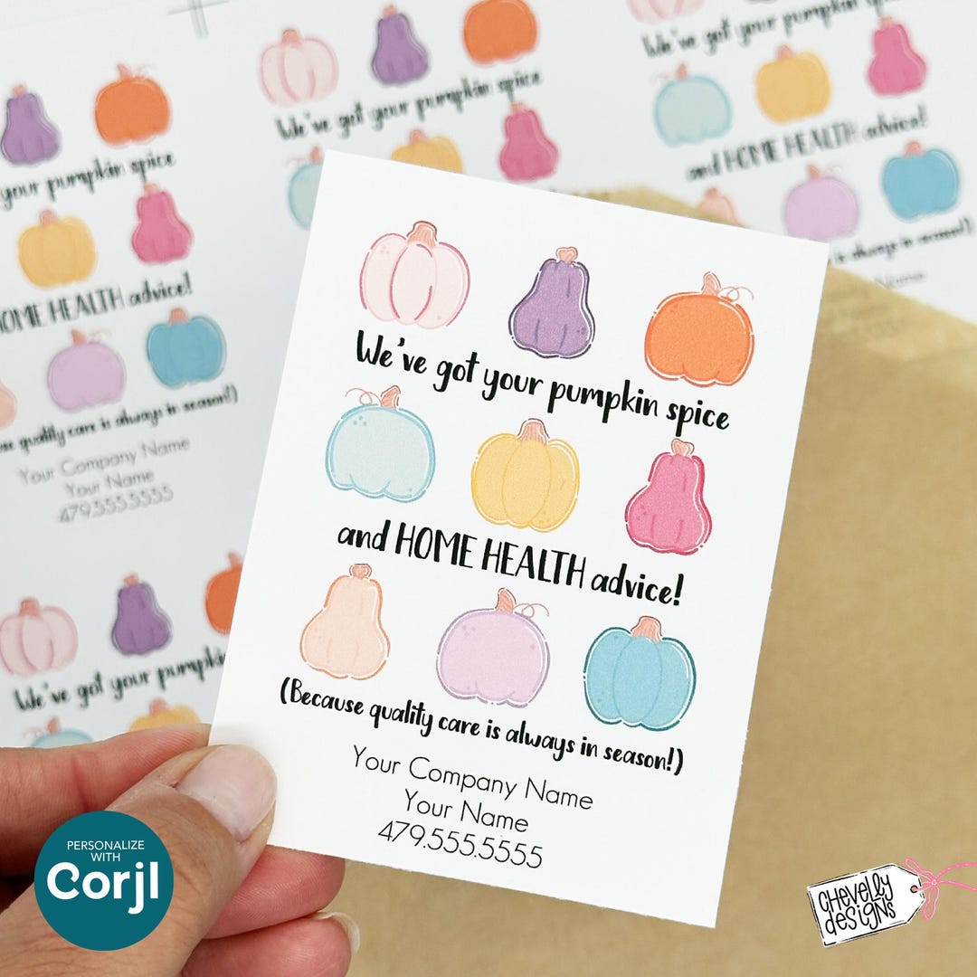 Editable Fall Referral Gift Tag: Pumpkin Spice Home Health Marketing ...