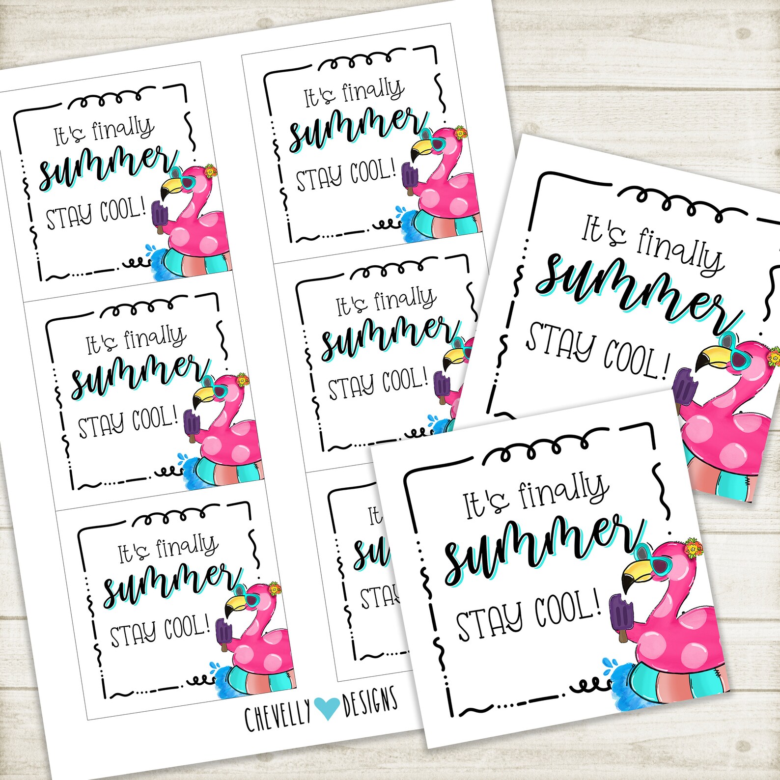 Finally Summer Flamingo Popsicle Printable Gift Tags - Etsy