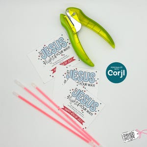 EDITABLE - Glow Stick Gift Tags - Let Jesus Light Your Way 4th of July ...