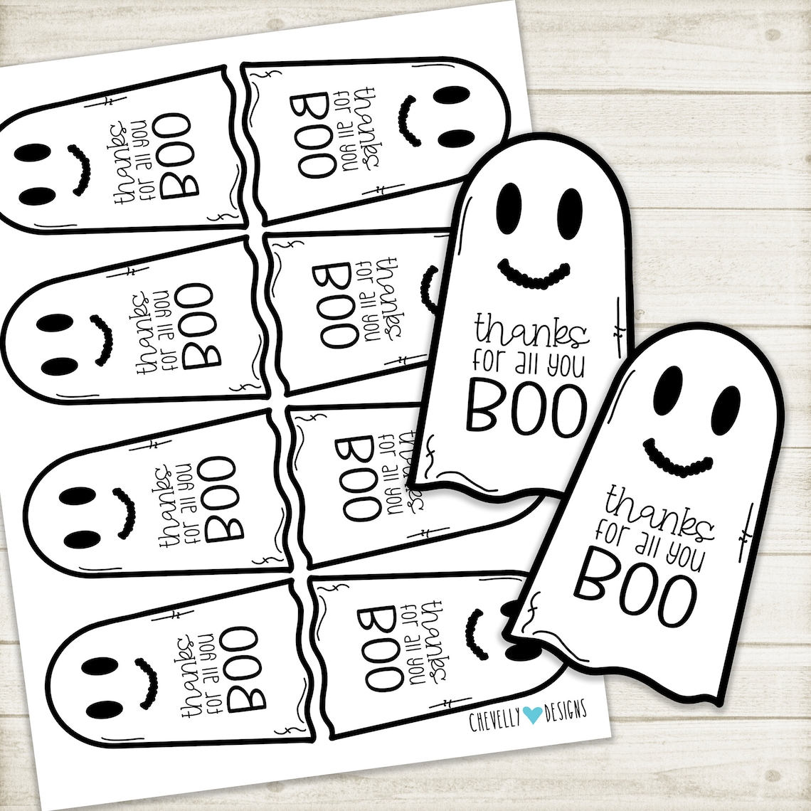 Printable Thanks for All You BOO Ghost Gift Tags for - Etsy