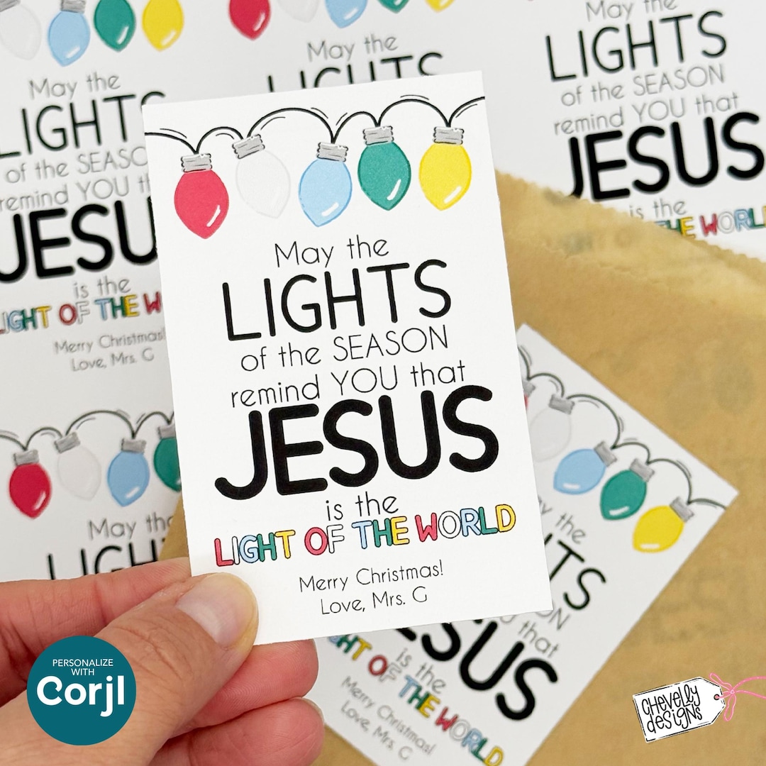 EDITABLE Christmas Gift Tags- Jesus Light of the World, Printable ...