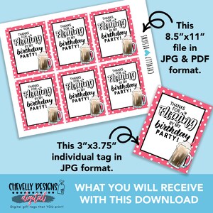 Printable Root Beer Float Birthday Gift Tags >>> Instant Digital File
