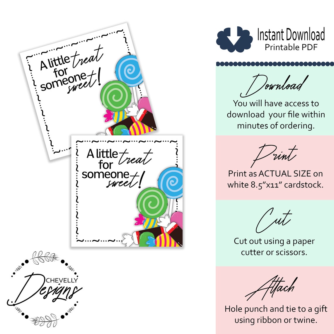 Sweet Treat Candy Gift Tags Printable Digtal File Gift - Etsy