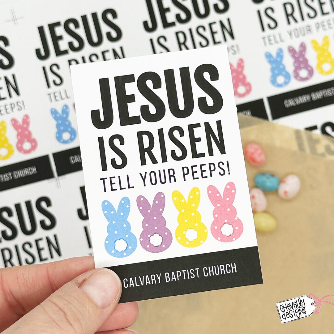 Editable - Jesus is Risen, Resurrection Easter Gift Tags - Printable ...