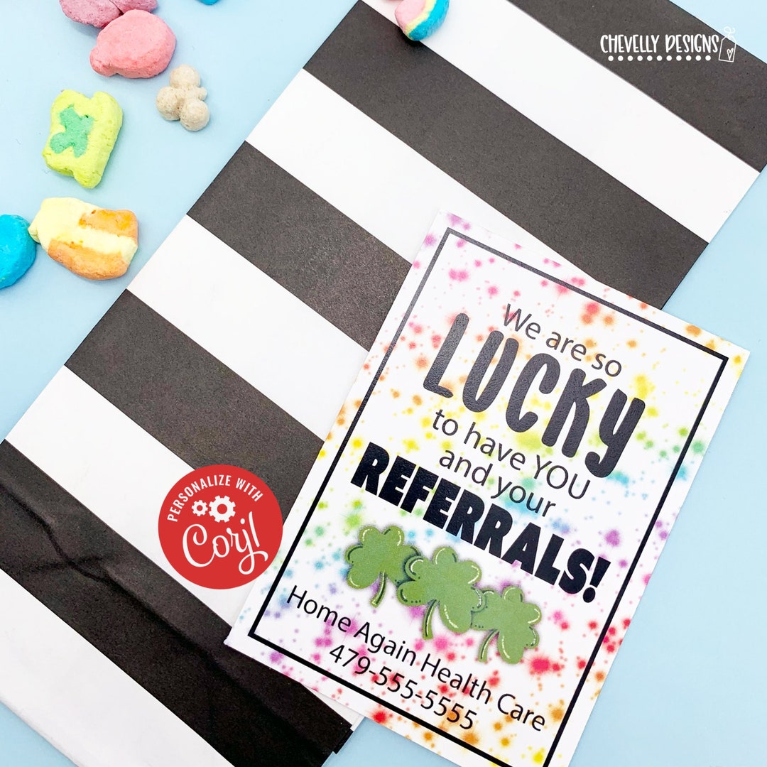 Editable - We Are so Lucky to Have You - Referral Gift Tags - Printable ...