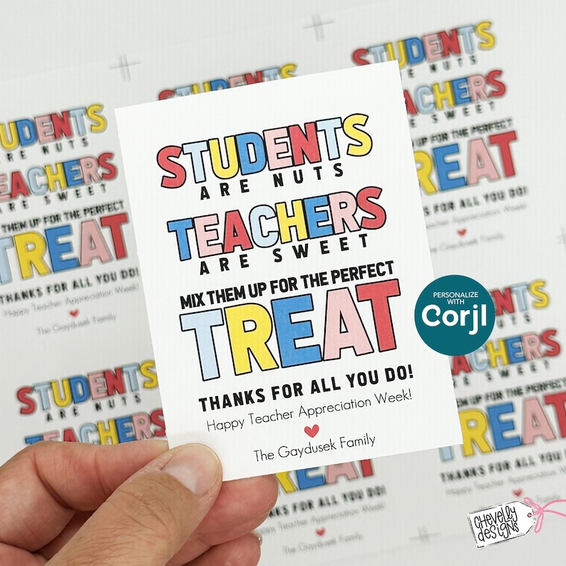 Editable Teacher Appreciation Gift Tag – Trail Mix Gift Tag – Corjl ...