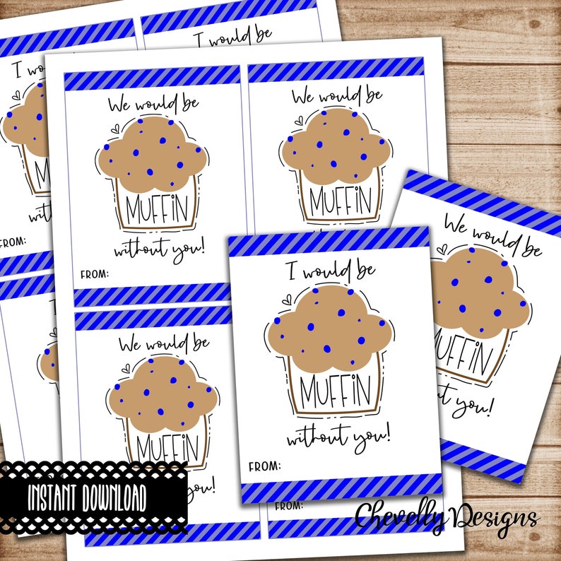 MUFFIN Appreciation Gift Tags | Printable - Digtal File | HT021 Instant ...