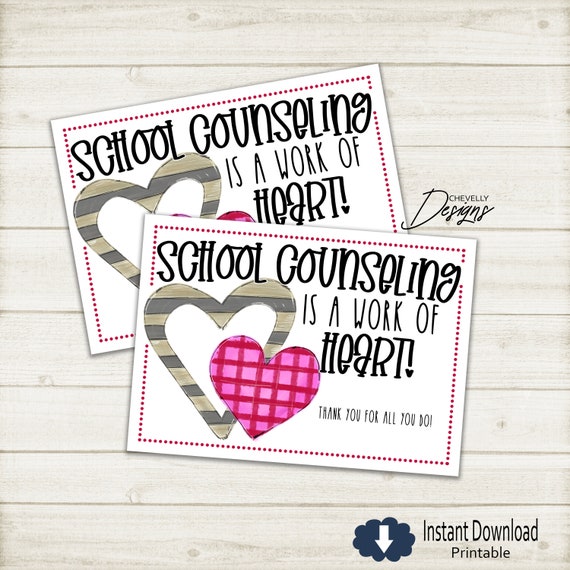 School Counselor Appreciation Tags Printable Digital File - Etsy