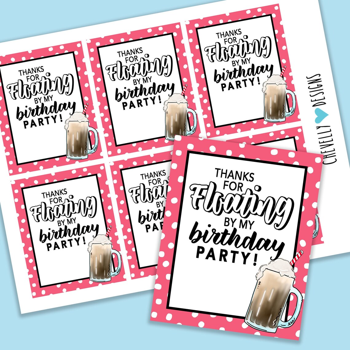 Printable Root Beer Float Birthday Gift Tags | Etsy