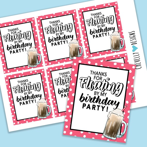 Printable Root Beer Float Birthday Gift Tags | Etsy