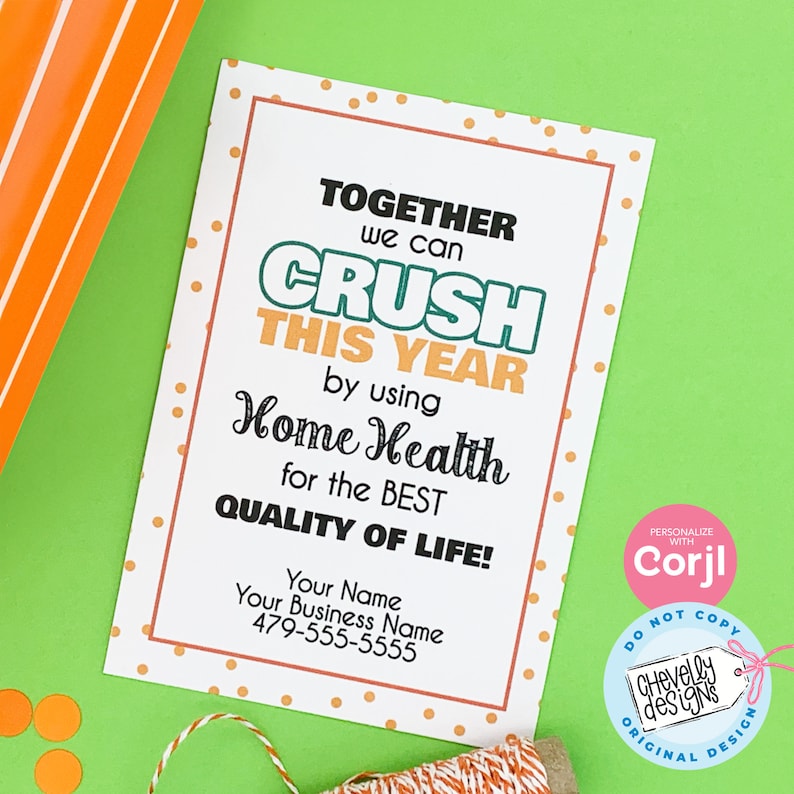 Editable - Crush This Year Home Health Gift Tags - Printable Digital ...