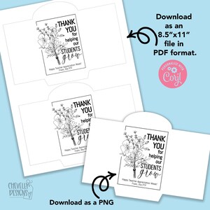 Editable - Flower Seed Packet Gift Card Holder - Teacher Appreciation ...