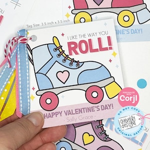 Editable, Printable Roller Skate Valentine Cards for Class Party, I ...