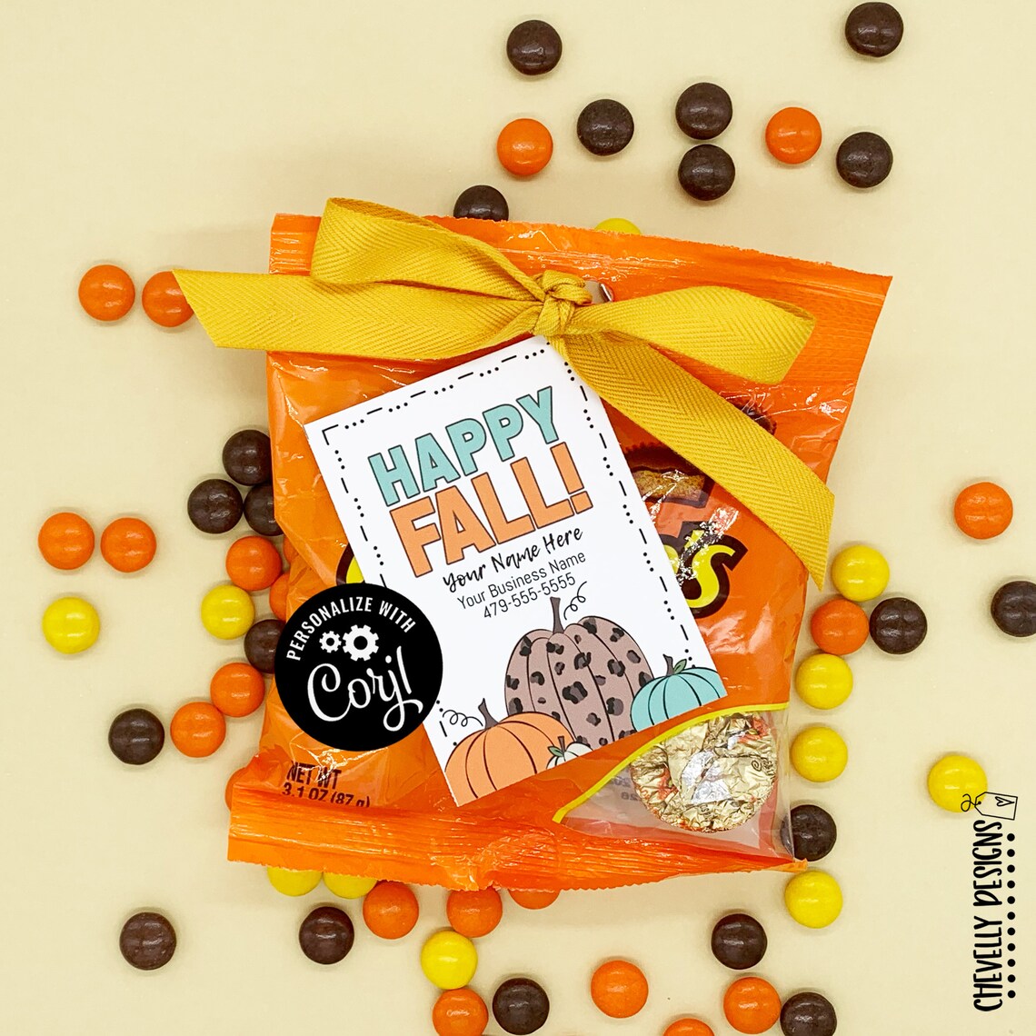 EDITABLE Happy Fall Pumpkin Gift Tags Printable Digital - Etsy