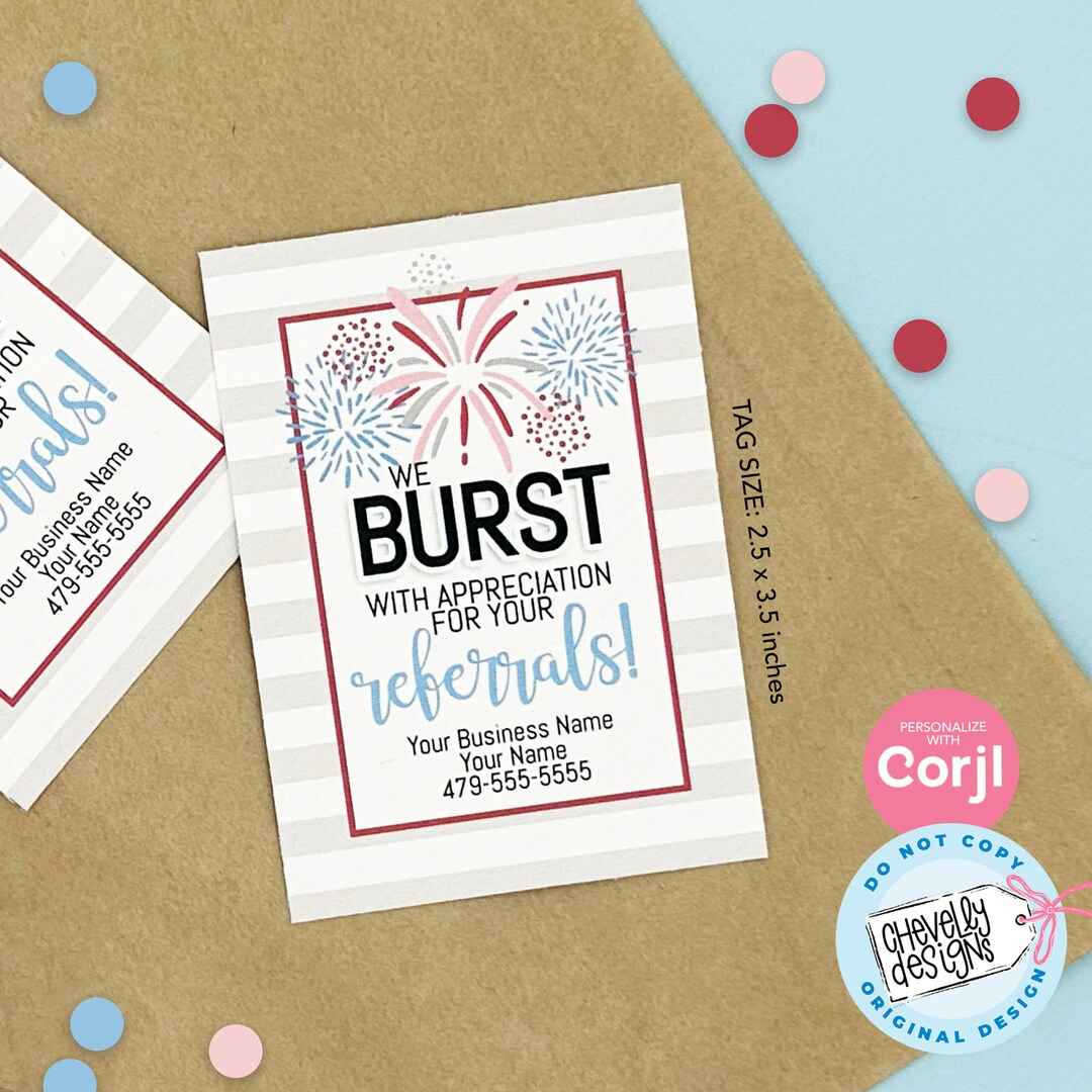 Editable - Bursting With Appreciation for Your Referrals - Business ...
