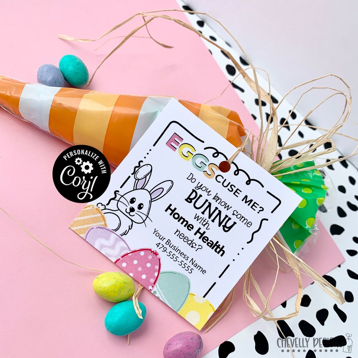 Editable Easter Bunny Eggs Referral Gift Tags Printable - Etsy